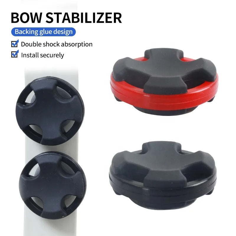 SPG Bow Limb Stabilizer | Rubber Shock-Absorbing Dampener (Black/Red ...
