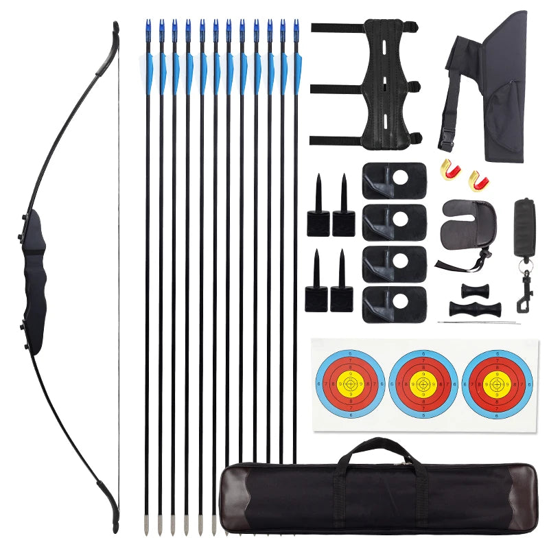 SPG M3 Recurve Bow and Arrow Set | 30/40 lbs Wooden Riser Archery Kit ...
