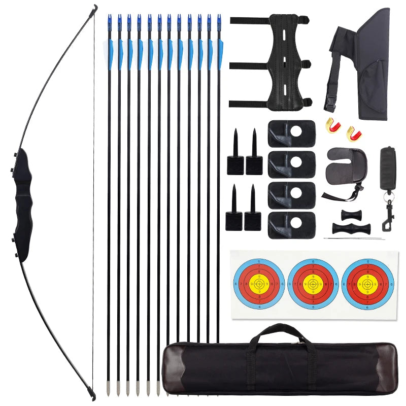 SPG M3 Straight Bow – 126cm Recurve Bow with Wooden Riser (30/40 lbs ...