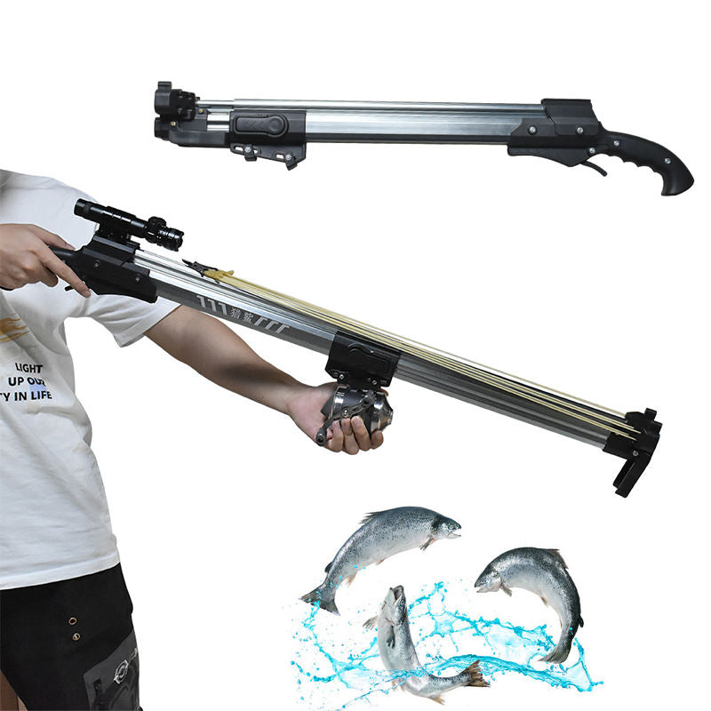 ShoreMaster Long-Range Fishing Slingshot Rifle with Reel Kit & Laser G ...