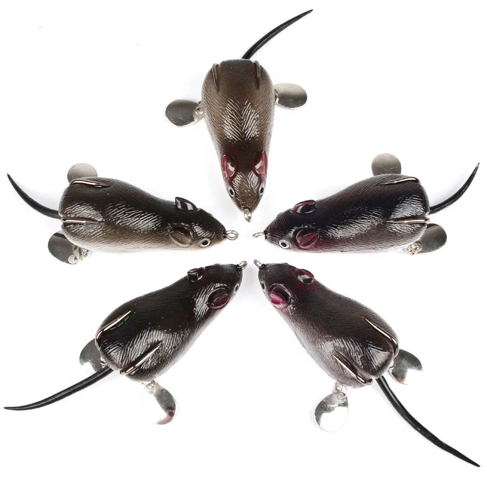 MARKSMAN Soft Mouse Fishing Lure 7cm 17.4g – 3D Eyes – INDIAN SLINGSHOT